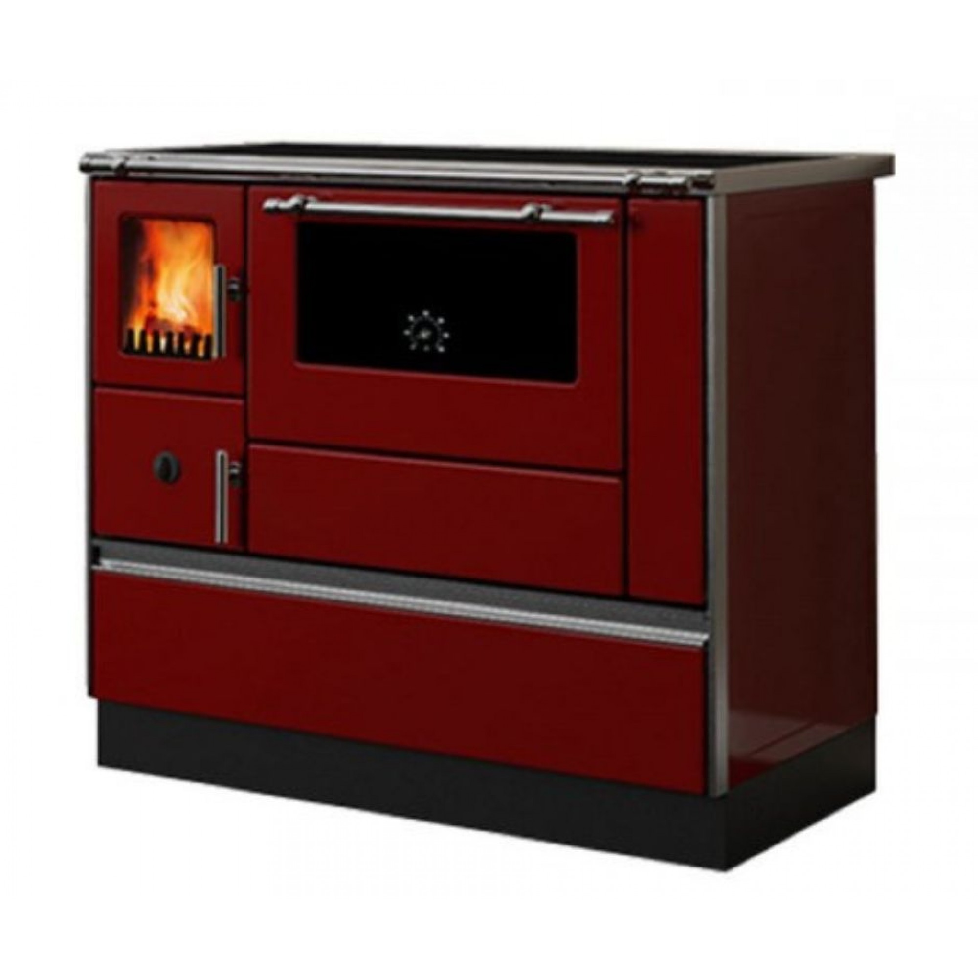 ᐉ Wood cooker stove Alfa Plam Dominant 90H Red, 6.5kW – Top Prices | BalkanEnergy.NET